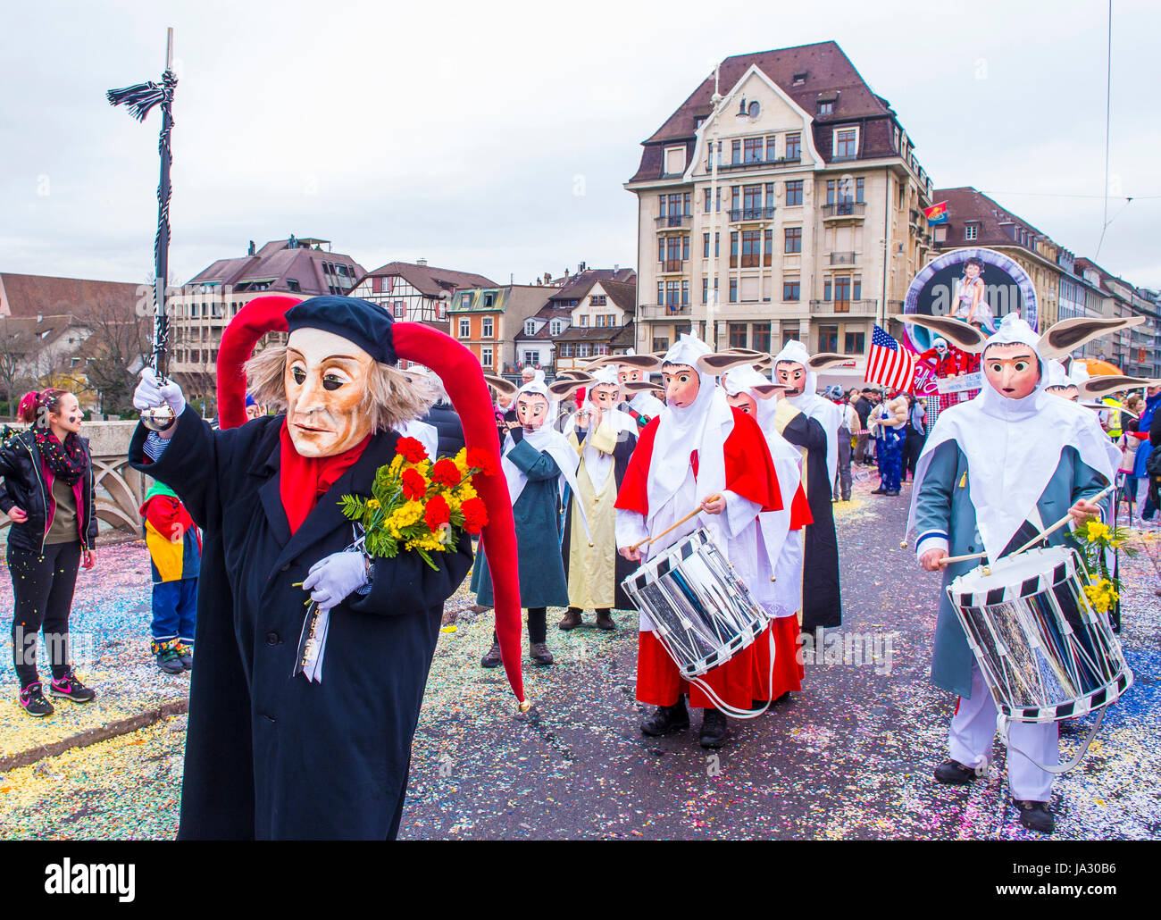Participants in the Basel Carnival in Basel , Switzerland Stock Photo ...