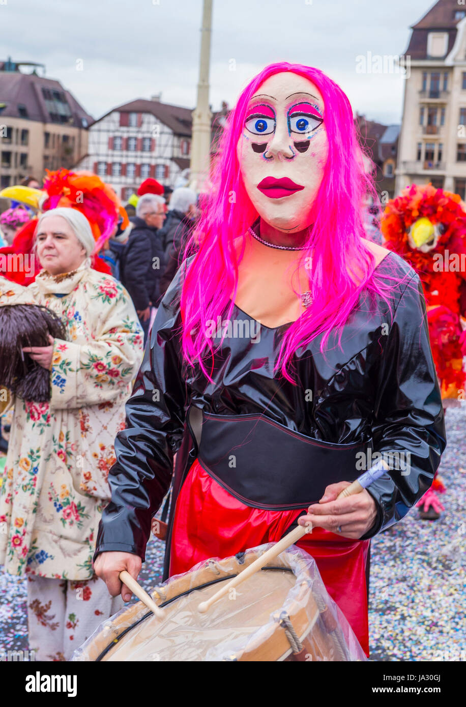 Participants in the Basel Carnival in Basel , Switzerland Stock Photo ...