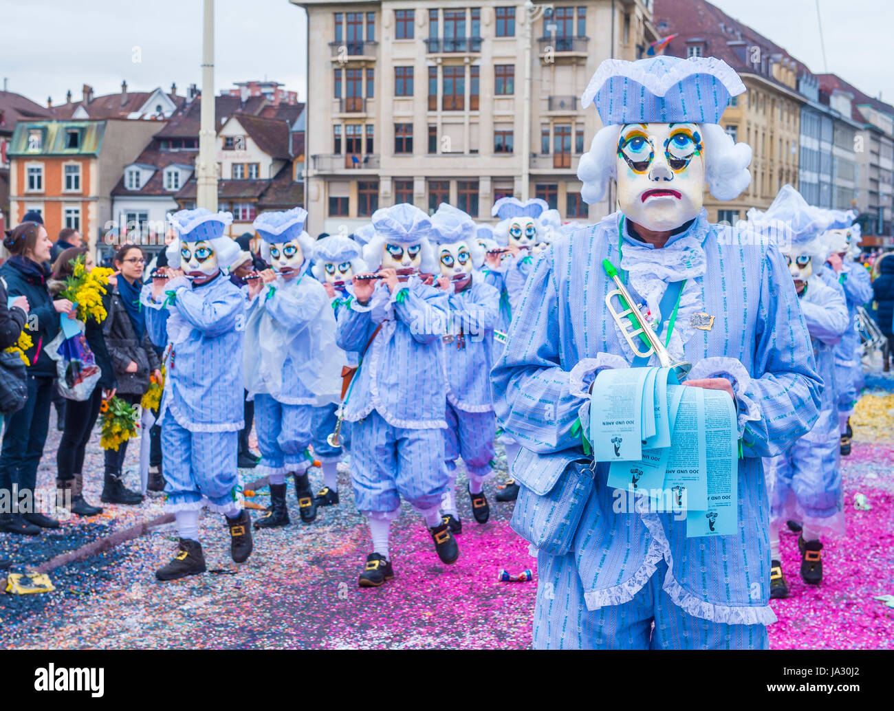 Participants in the Basel Carnival in Basel , Switzerland Stock Photo ...