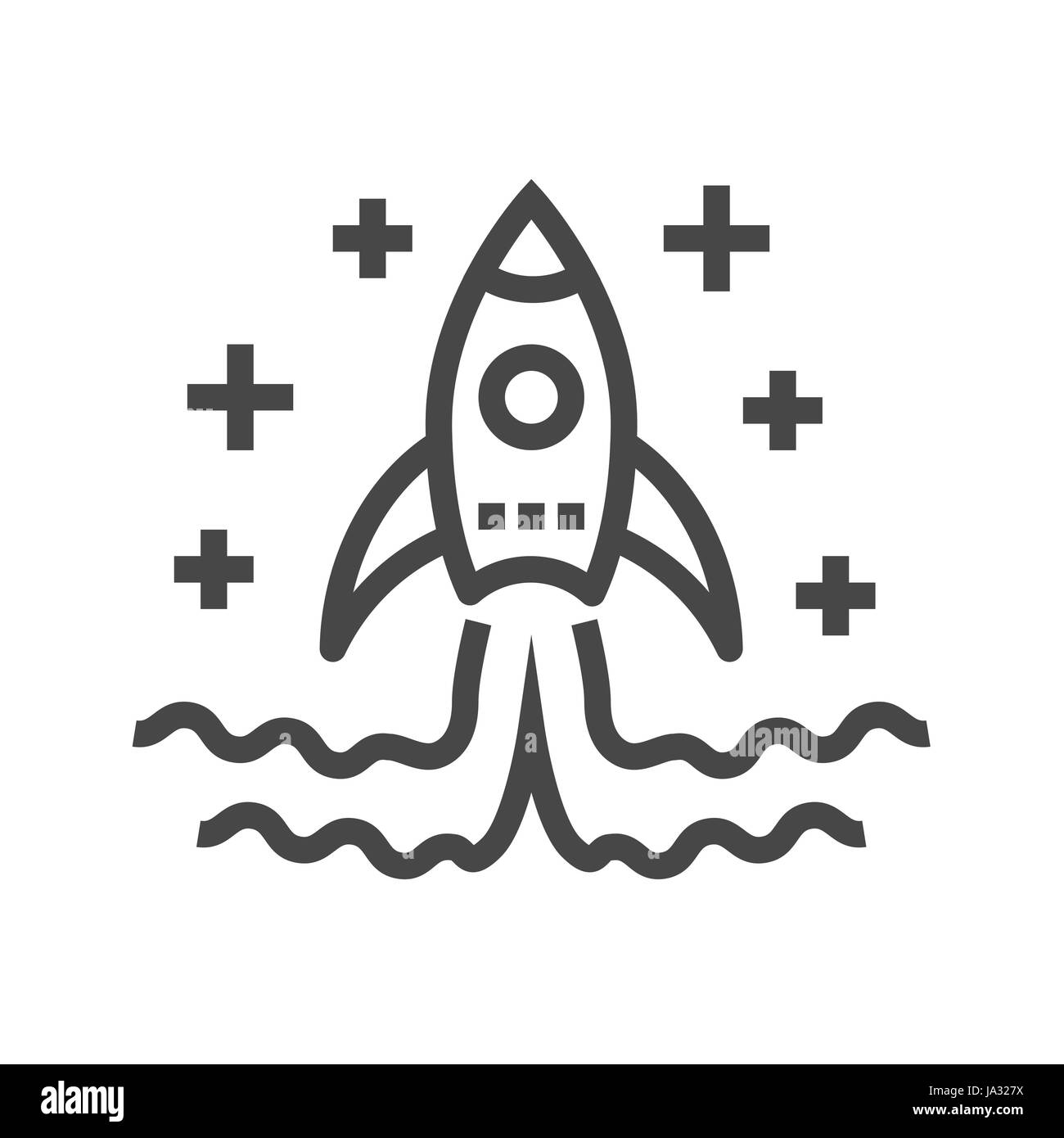 Start Up Thin Line Vector Icon. Flat icon isolated on the white ...