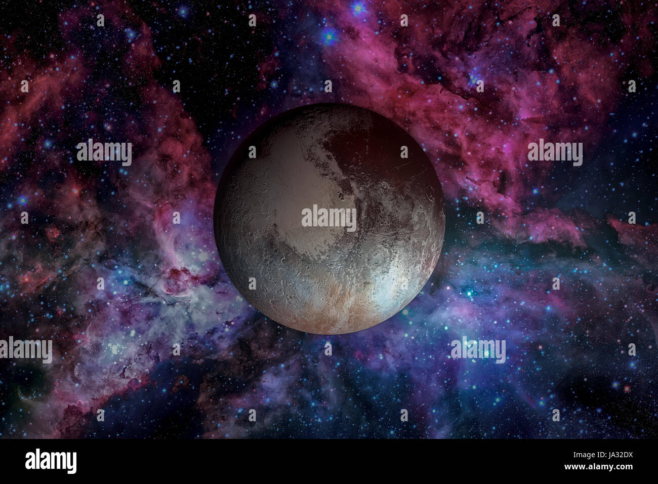 Solar System - Pluto. It is a dwarf planet in the Kuiper belt, a ring ...