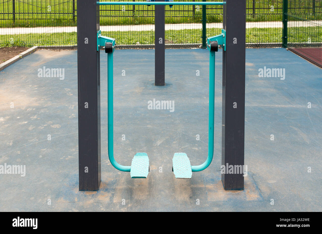 Views of the sports ground for street workout. Public area for sports ...