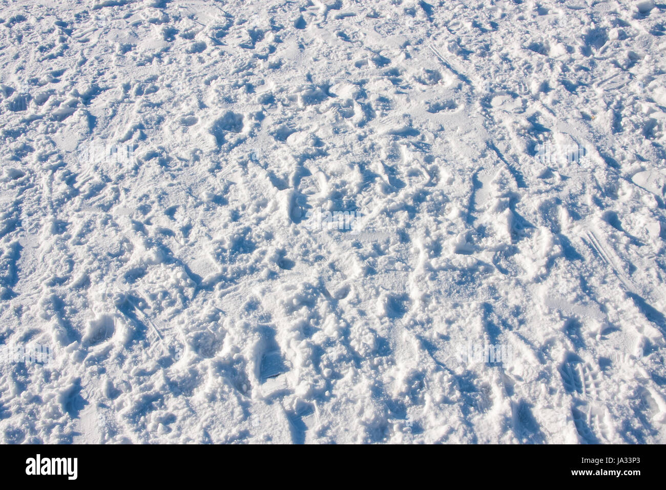 Footprints in the snow, background Stock Photo - Alamy
