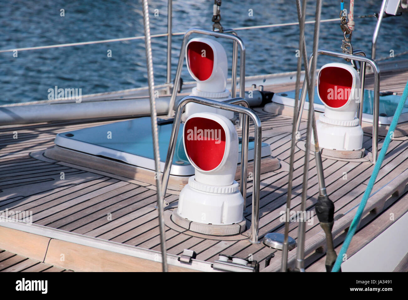 deck of a sailing boat Stock Photo - Alamy