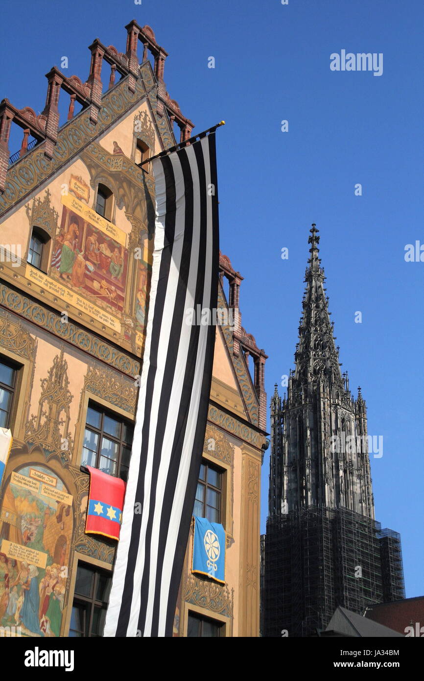 Town hall and ulm cathedral hi-res stock photography and images - Alamy