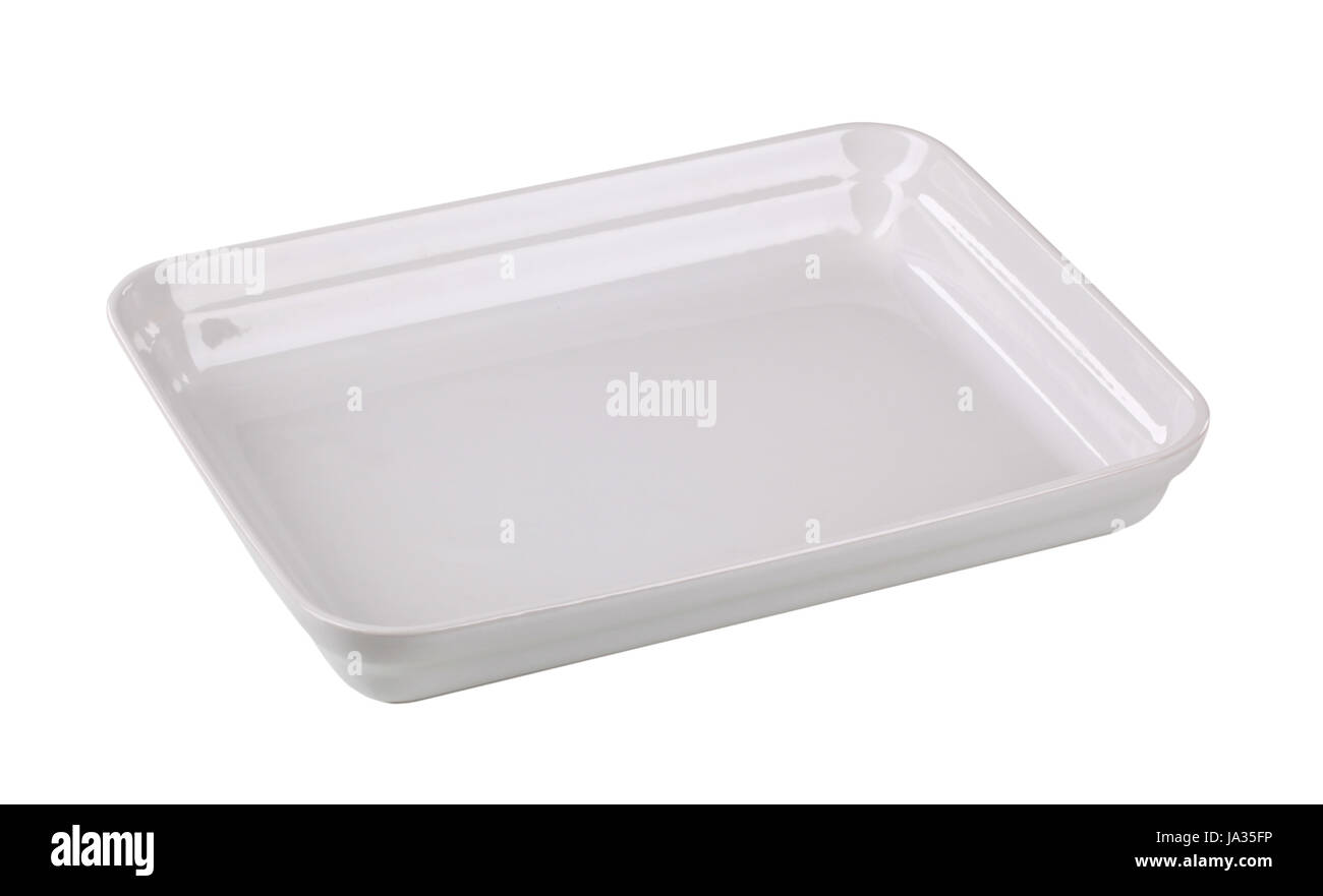 object, isolated, rectangular, china, one, empty, porcelain, cutout ...