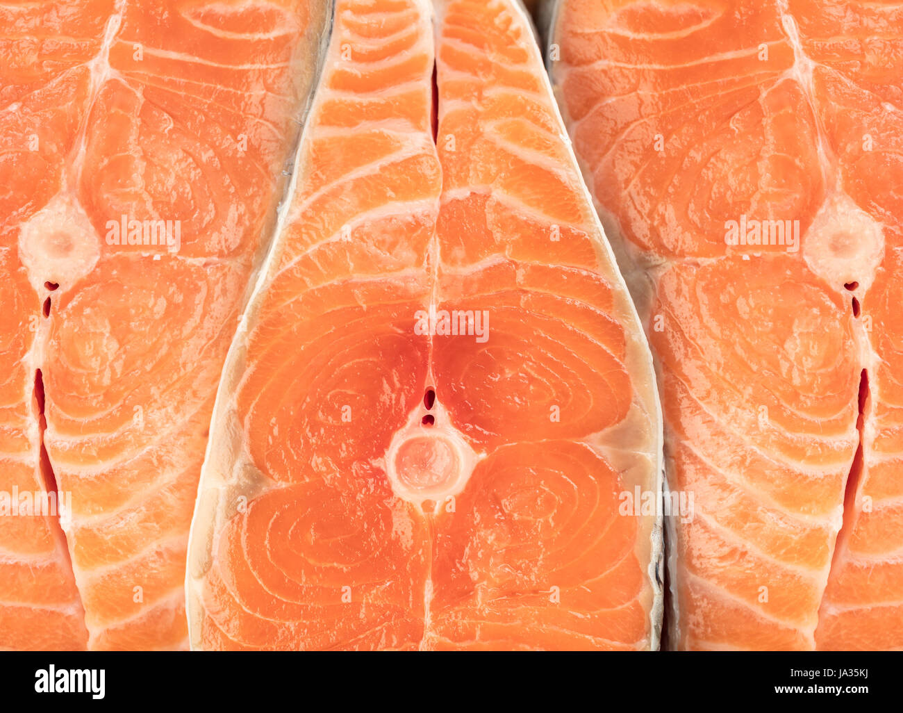 Steaks of red fish, salmon meat close-up Stock Photo - Alamy