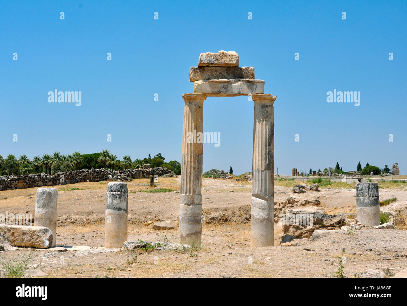 blue, temple, city, town, stone, greek, ruin, fortress, turkey ...