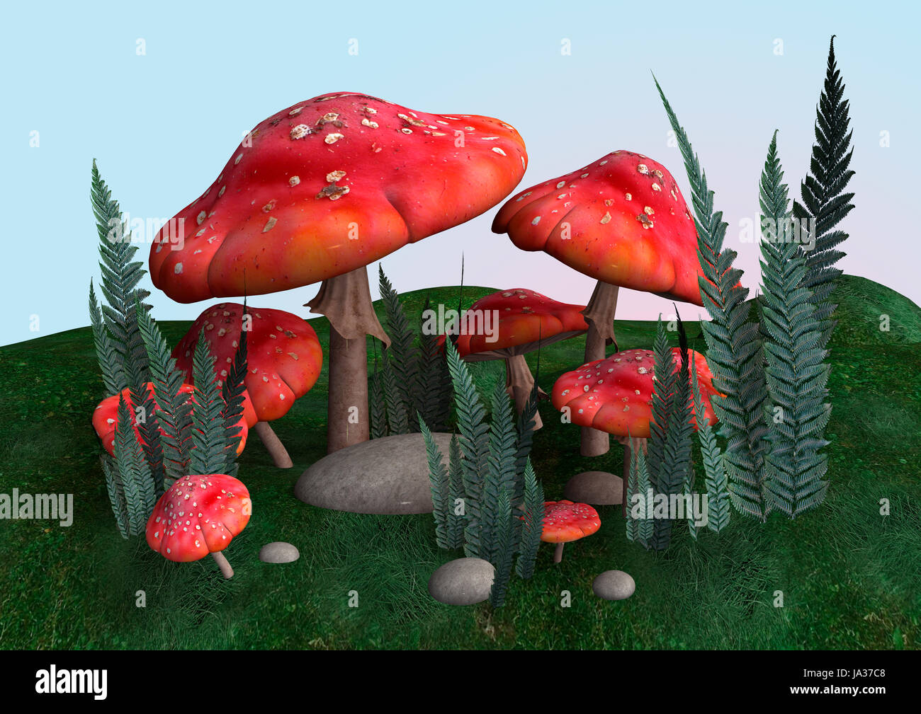 danger, graphic, illustration, digital, poison, spotted, mushrooms ...