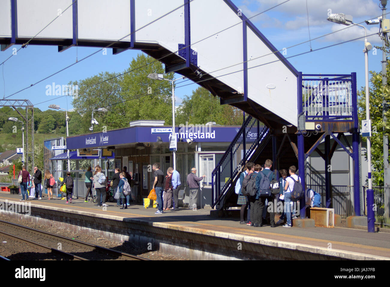 scotrail train station station platform Annieslamd Glasgow Stock Photo ...