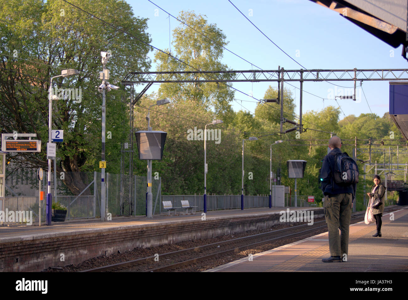 scotrail train station station platform Annieslamd Glasgow Stock Photo ...