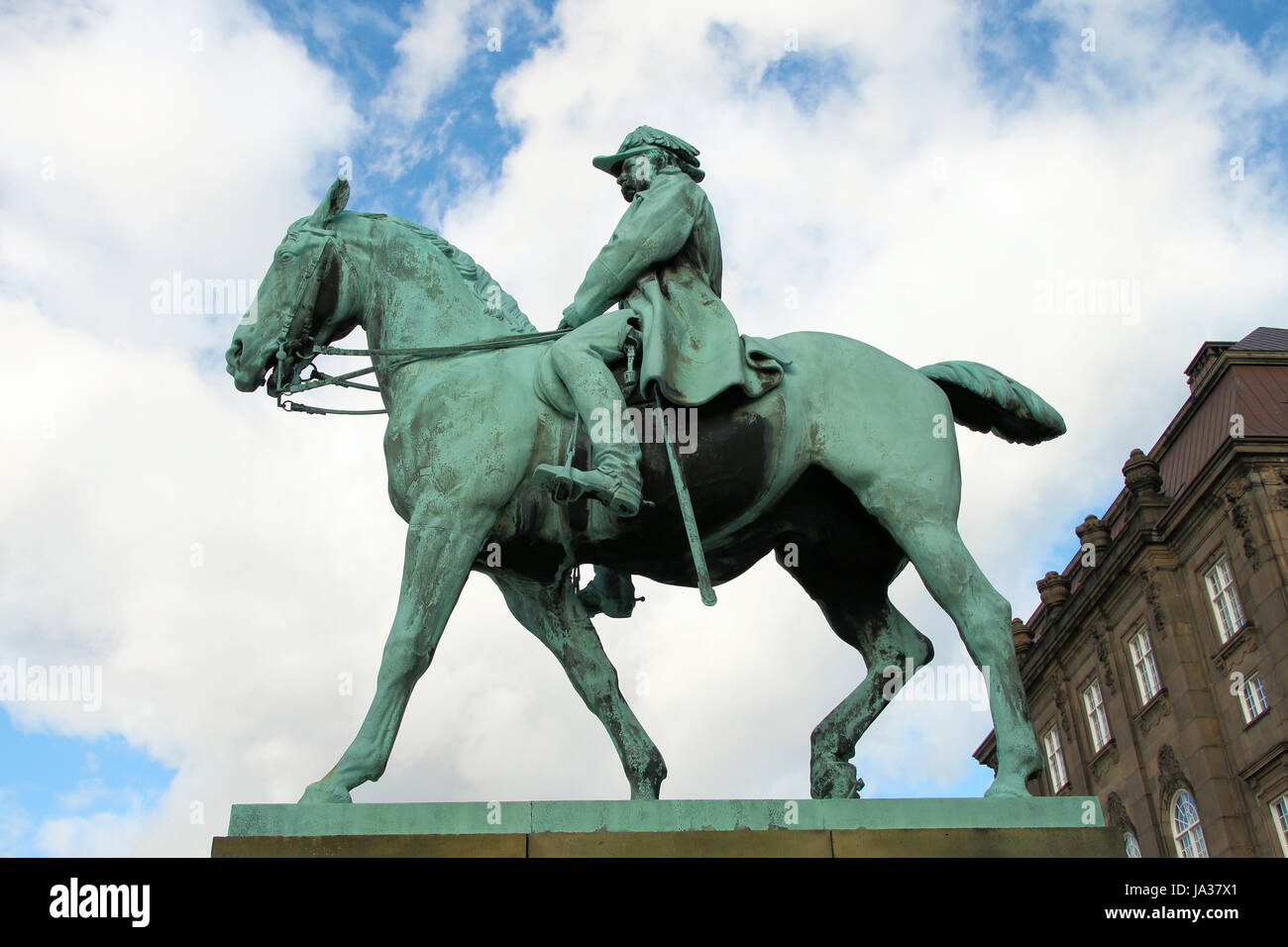 statue, denmark, copenhagen, emperor, king, nine, blue, monument, stone ...