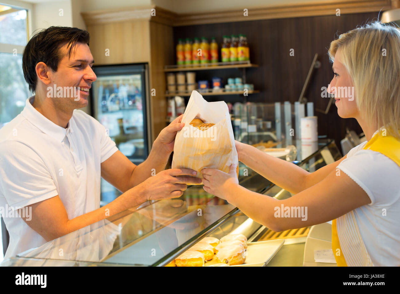 Laughing baker loaf bread hi-res stock photography and images - Alamy