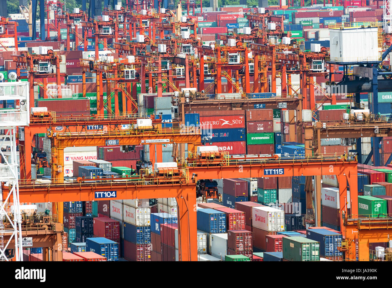 Lot's of cargo freight containers in the Hong Kong Stock Photo - Alamy