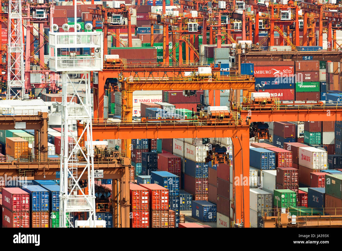 Lot's of cargo freight containers in the Hong Kong Stock Photo - Alamy