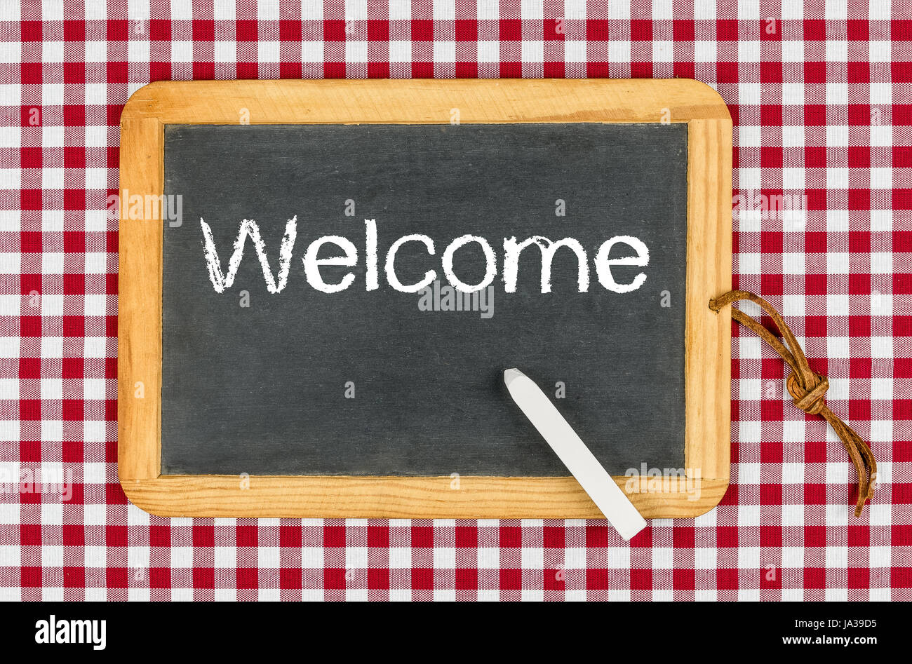 chalk, table cloth, chequered, welcome, table-cloth, table, sign ...