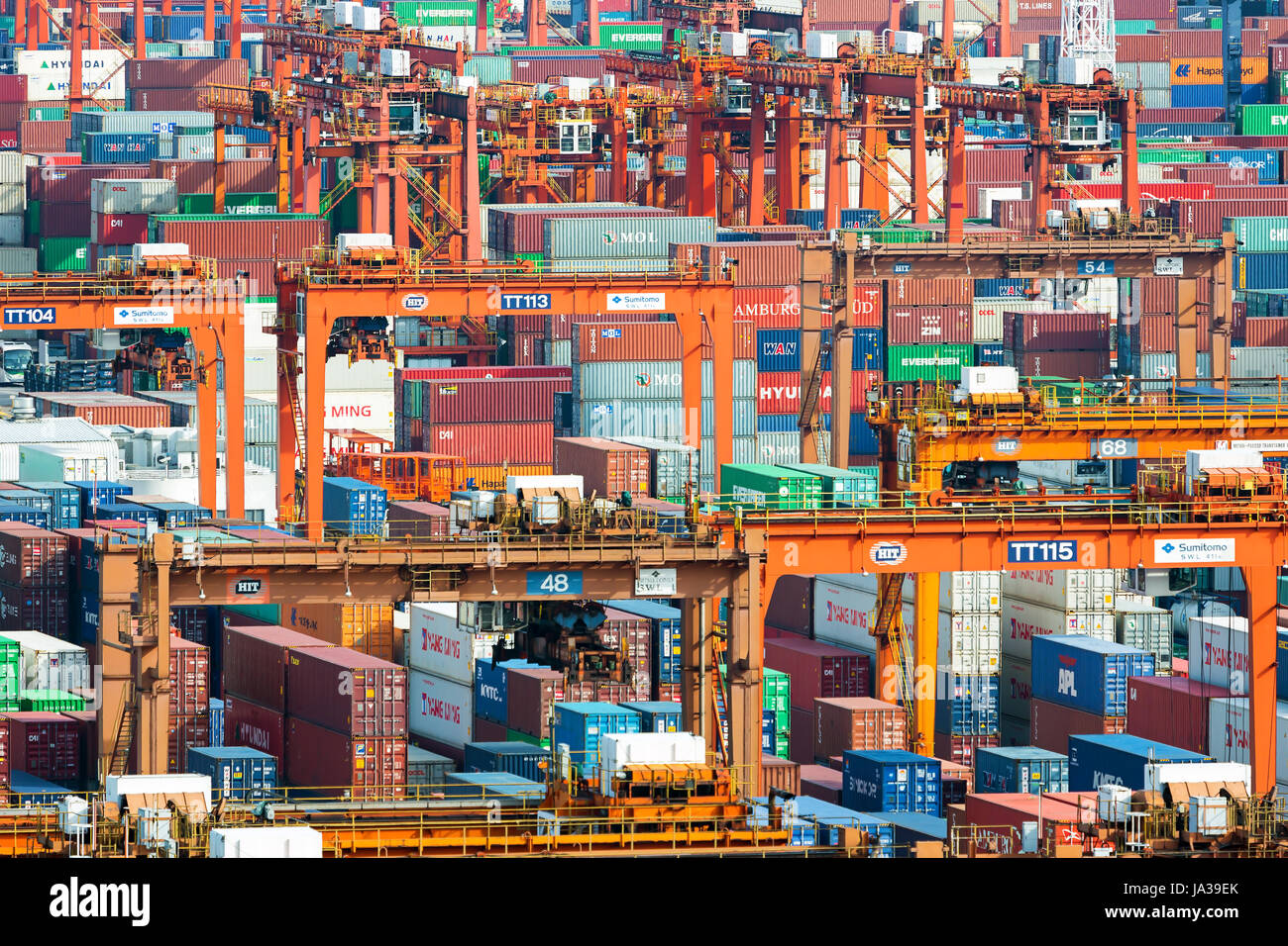 Lot's of cargo freight containers in the Hong Kong Stock Photo - Alamy