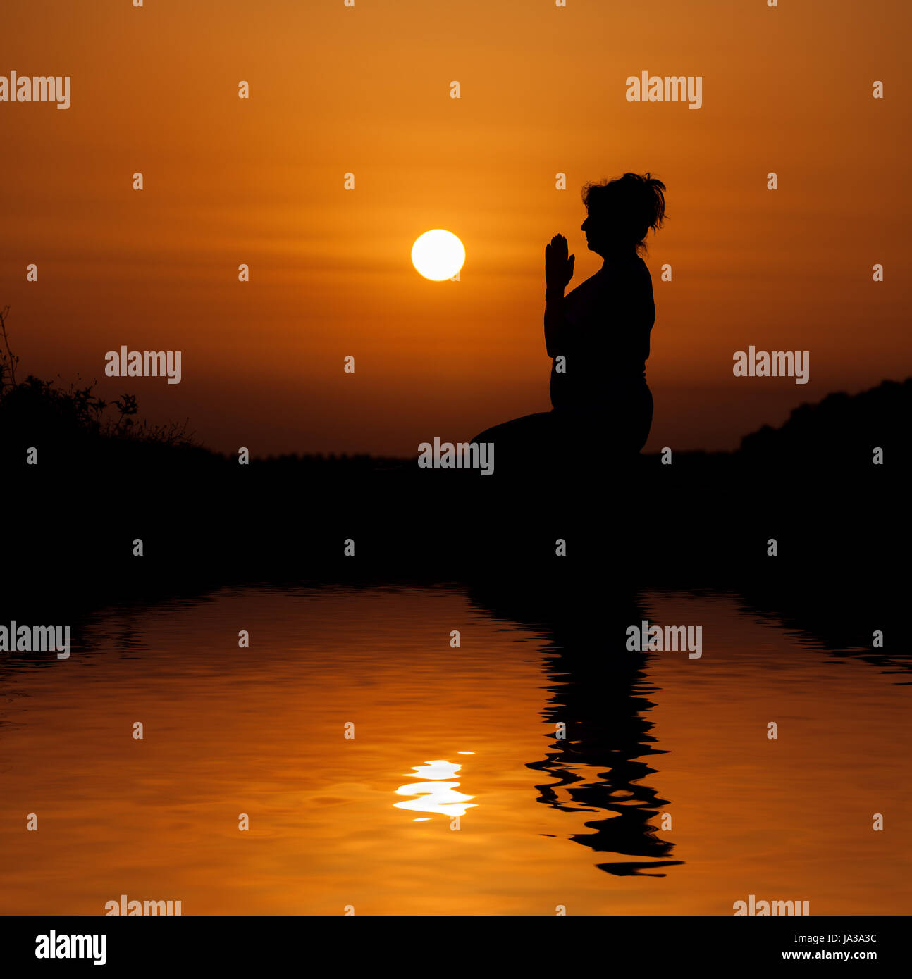 woman, female, sunset, person, black, swarthy, jetblack, deep black ...