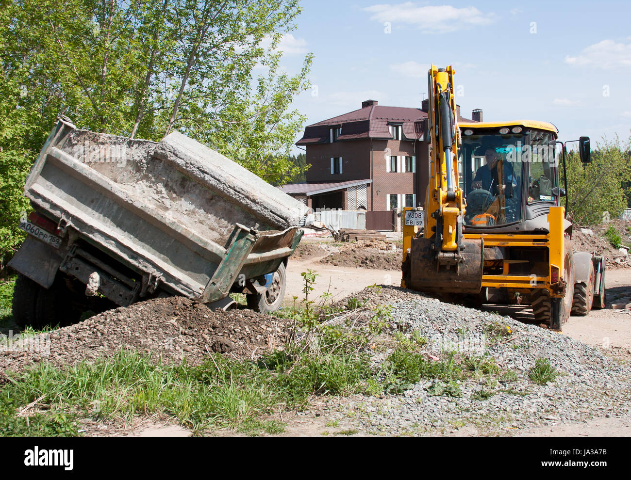 a truck with a load fell down on a starboard Stock Photo - Alamy