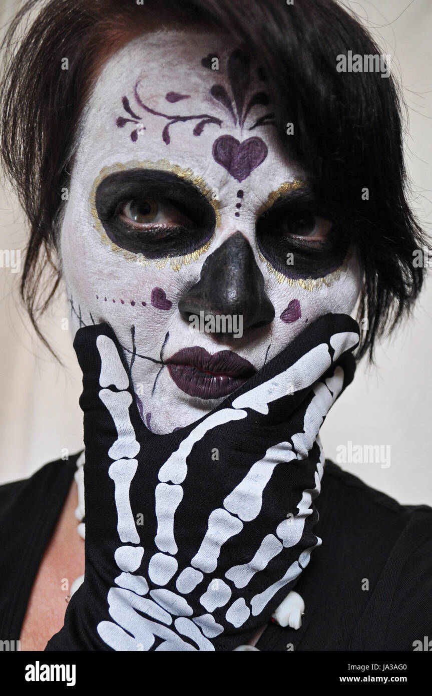 woman, halloween, carnival, skeleton, vampire, zombie, woman, death ...