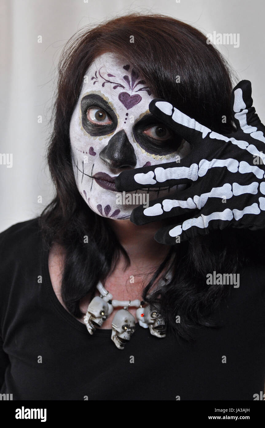 woman, halloween, carnival, skeleton, vampire, zombie, woman, death ...