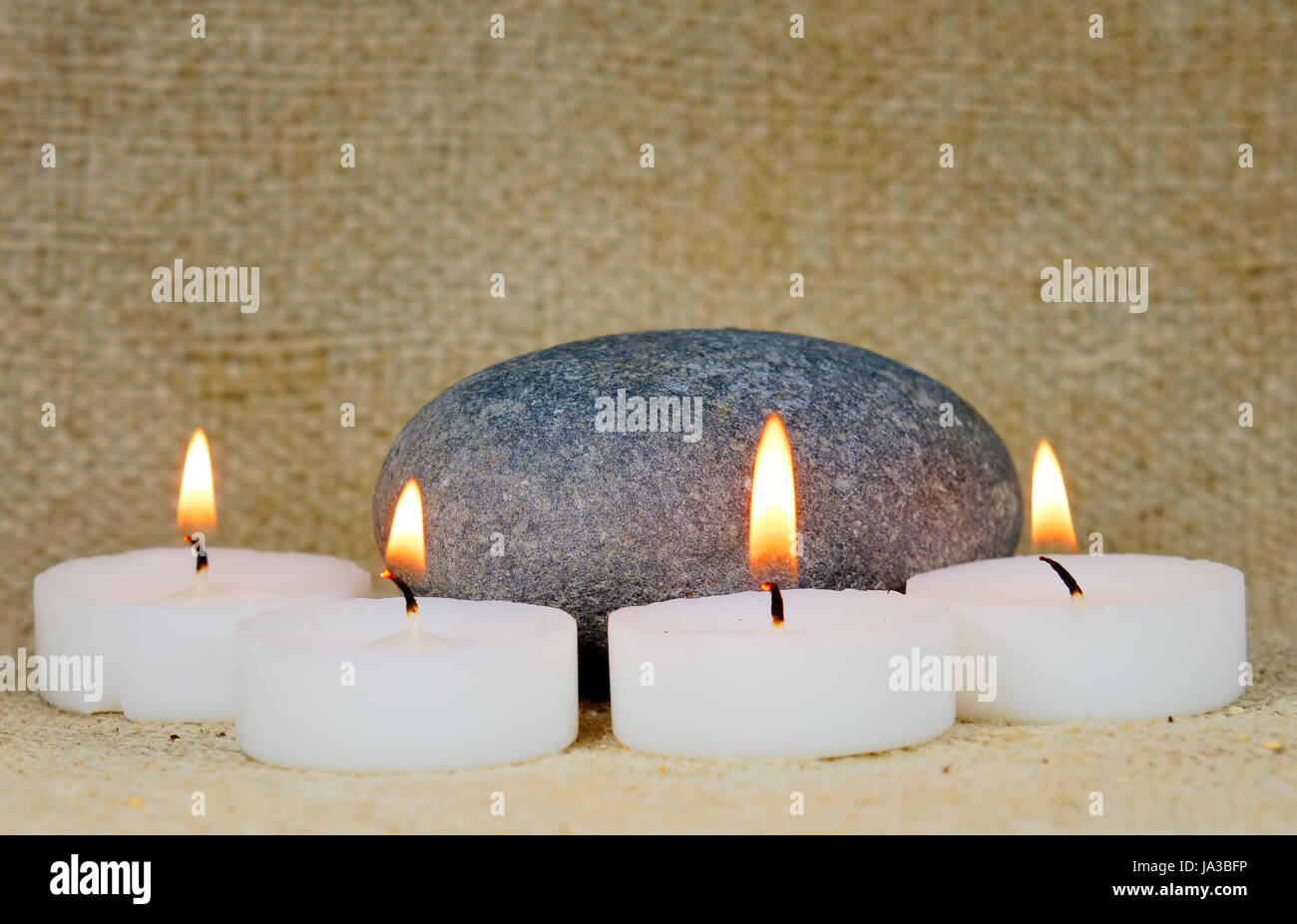 stone, candle, four, flame, flames, pebble, zen, candlelight, light ...