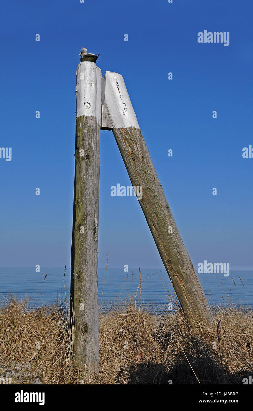 water, baltic sea, salt water, sea, ocean, pole, dune, navigation ...