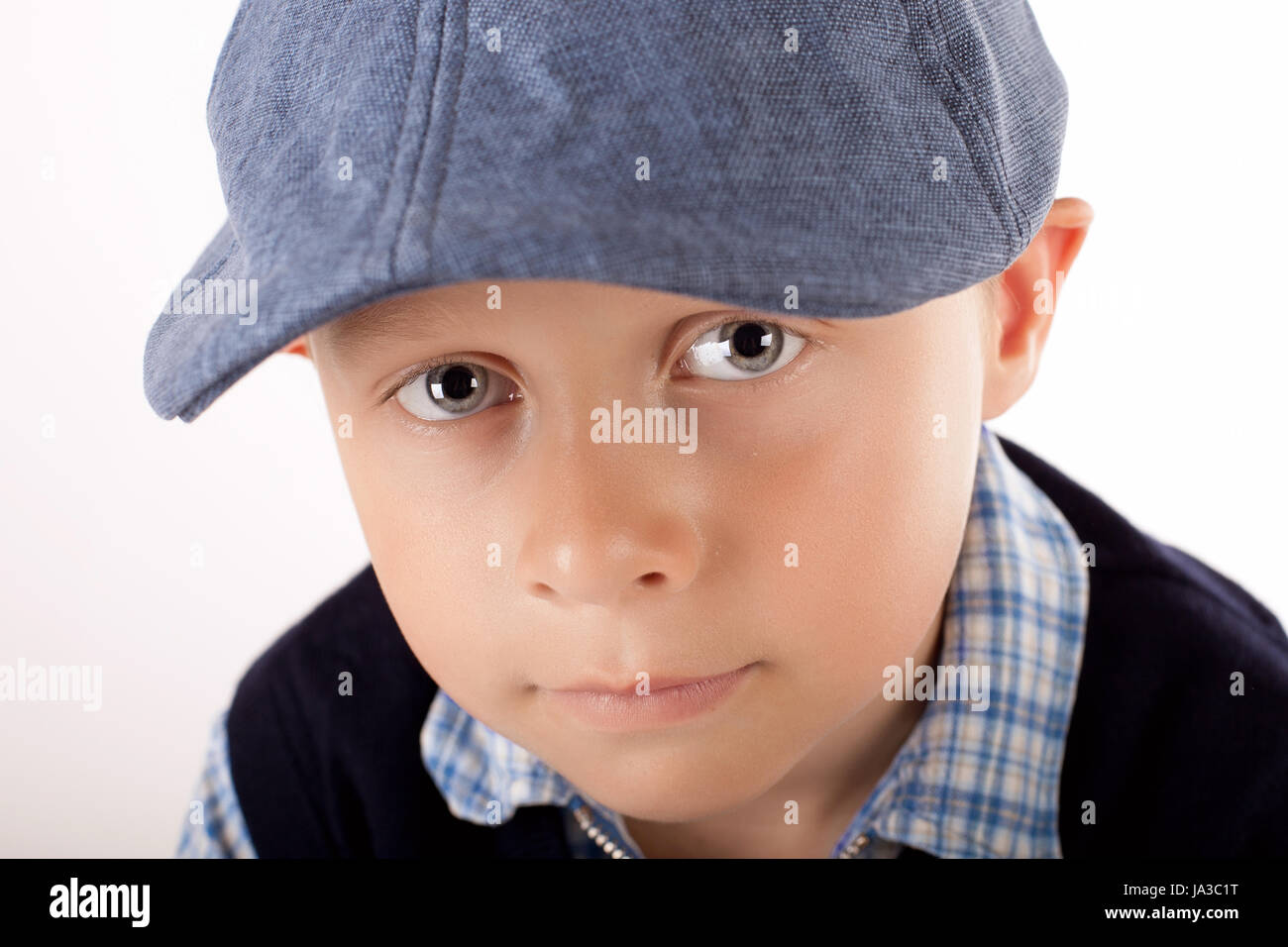 portrait boy with cap Stock Photo - Alamy