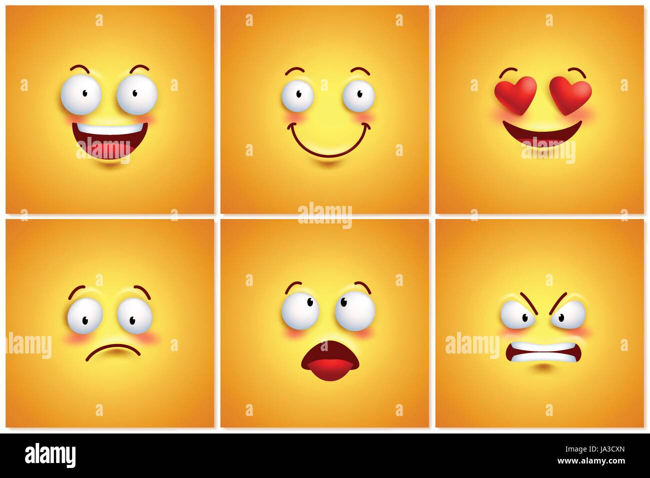Funny smileys vector poster wallpaper backgrounds set with different ...