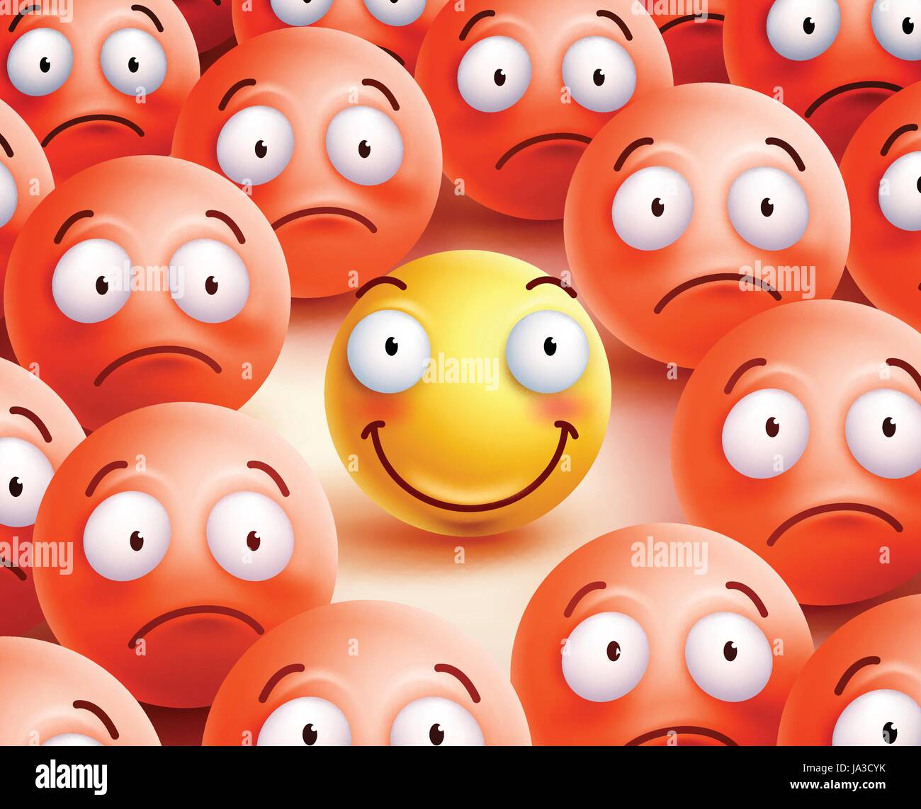 Smiley vector character the only smile face showing happiness and ...