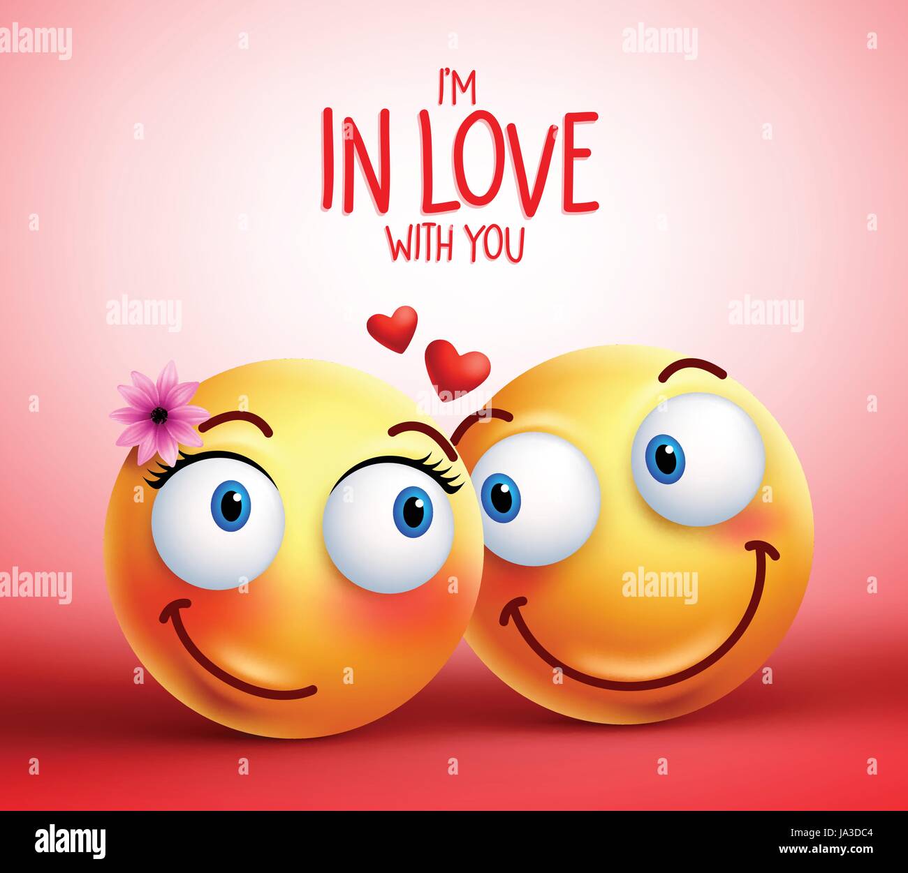 Smiley face couple or lovers being in love facial expressions with ...
