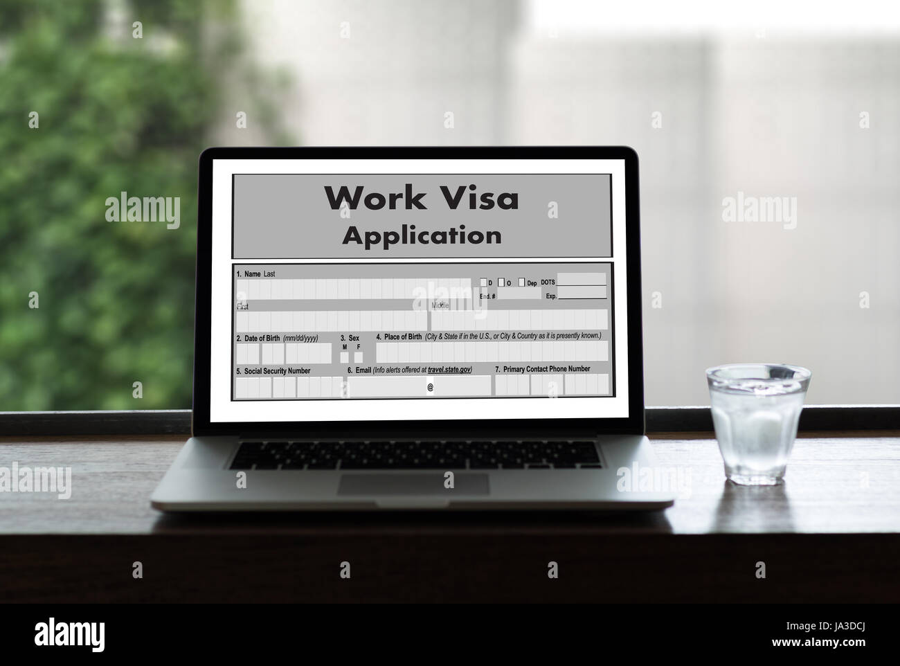 Visa Application Form Immigration Employment Recruitment Stock Photo ...