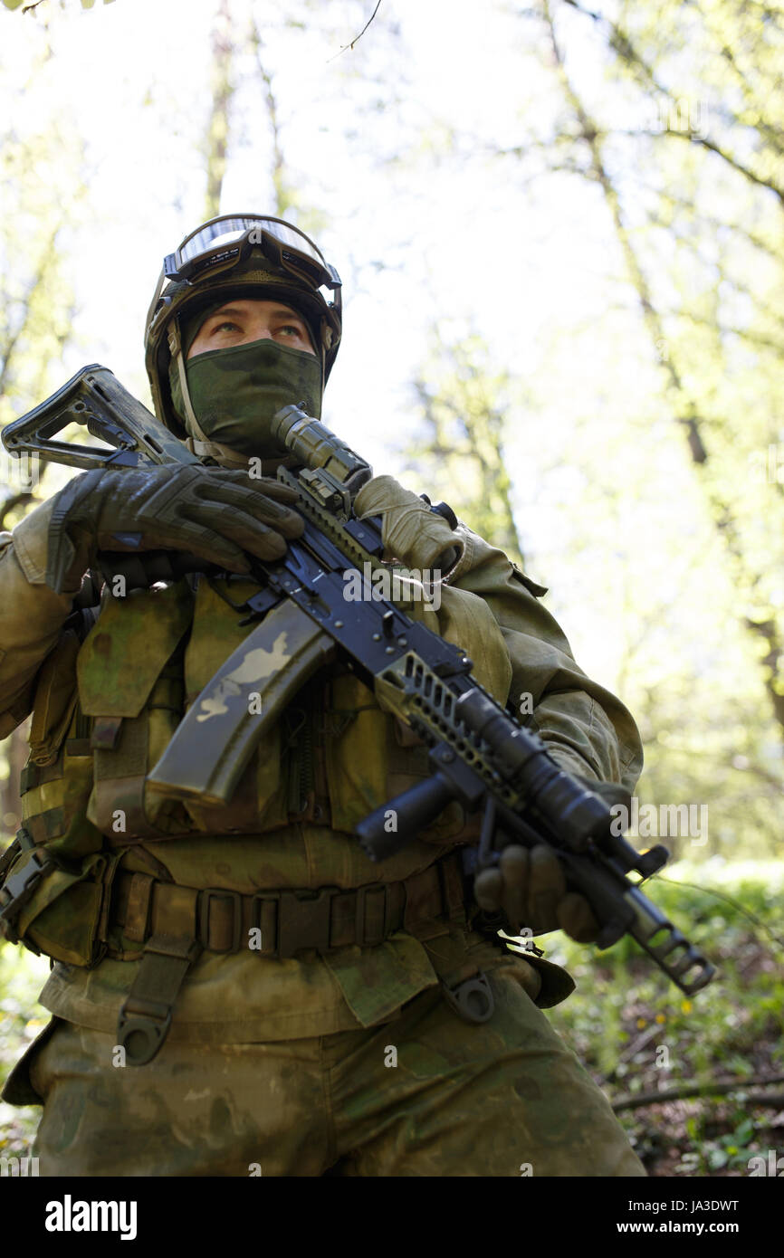 Photo of special forces soldier for operations in forest Stock Photo ...