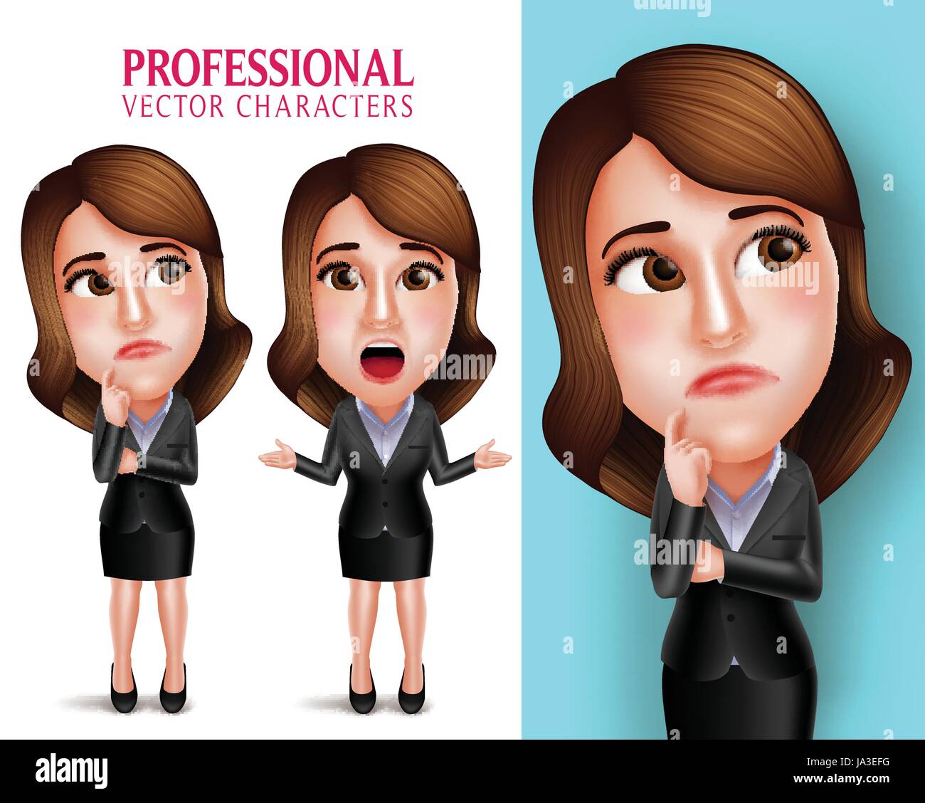 Cartoon pretty girl asking question Stock Vector Images - Alamy