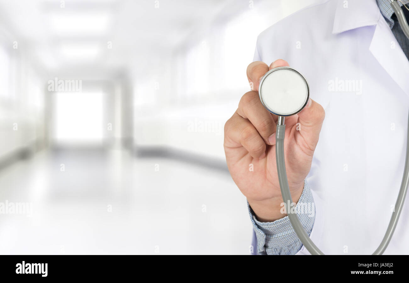 Doctor with stethoscope. doctor hard working. man doctor concept in ...