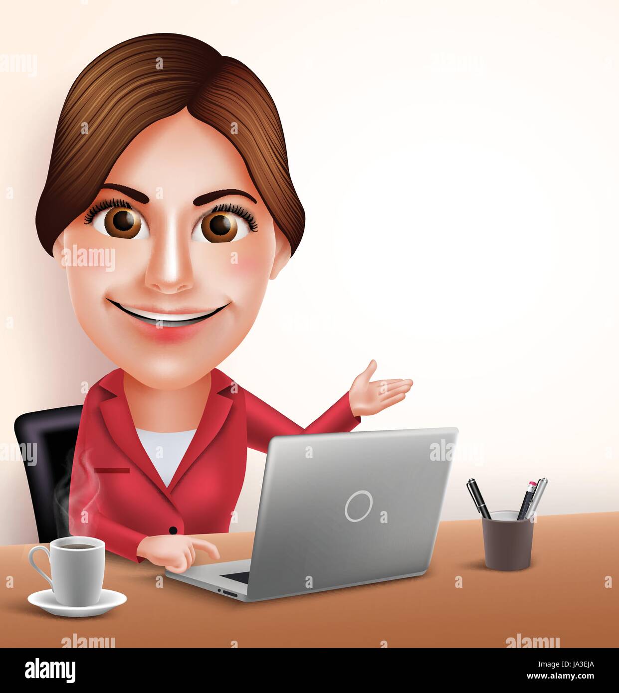 Cartoon character laptop presenting pose hi-res stock photography and ...