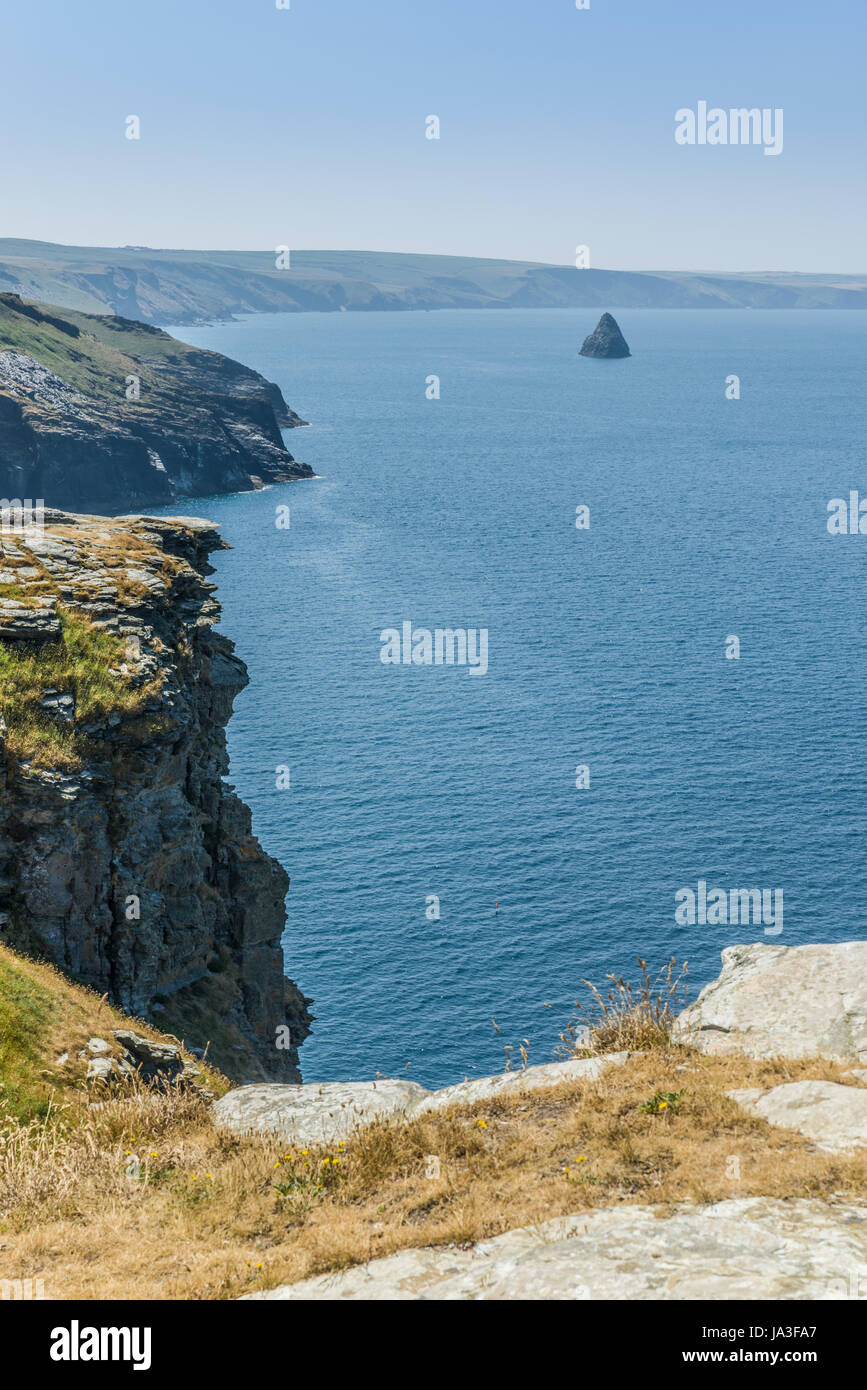 blue, rock, atlantic ocean, salt water, sea, ocean, water, england ...