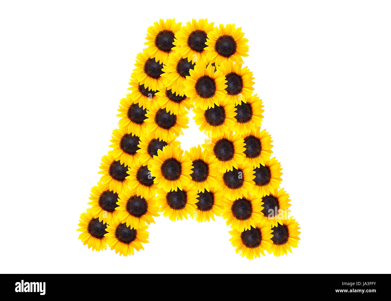 Letter A alphabet with sunflower Stock Photo - Alamy