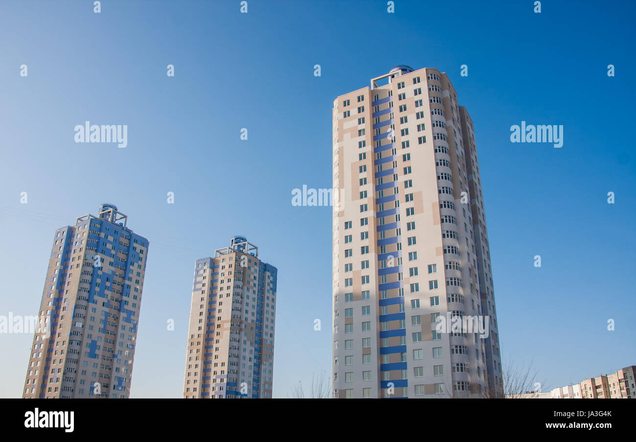 New modern inhabited complex with high-altitude houses on a background ...
