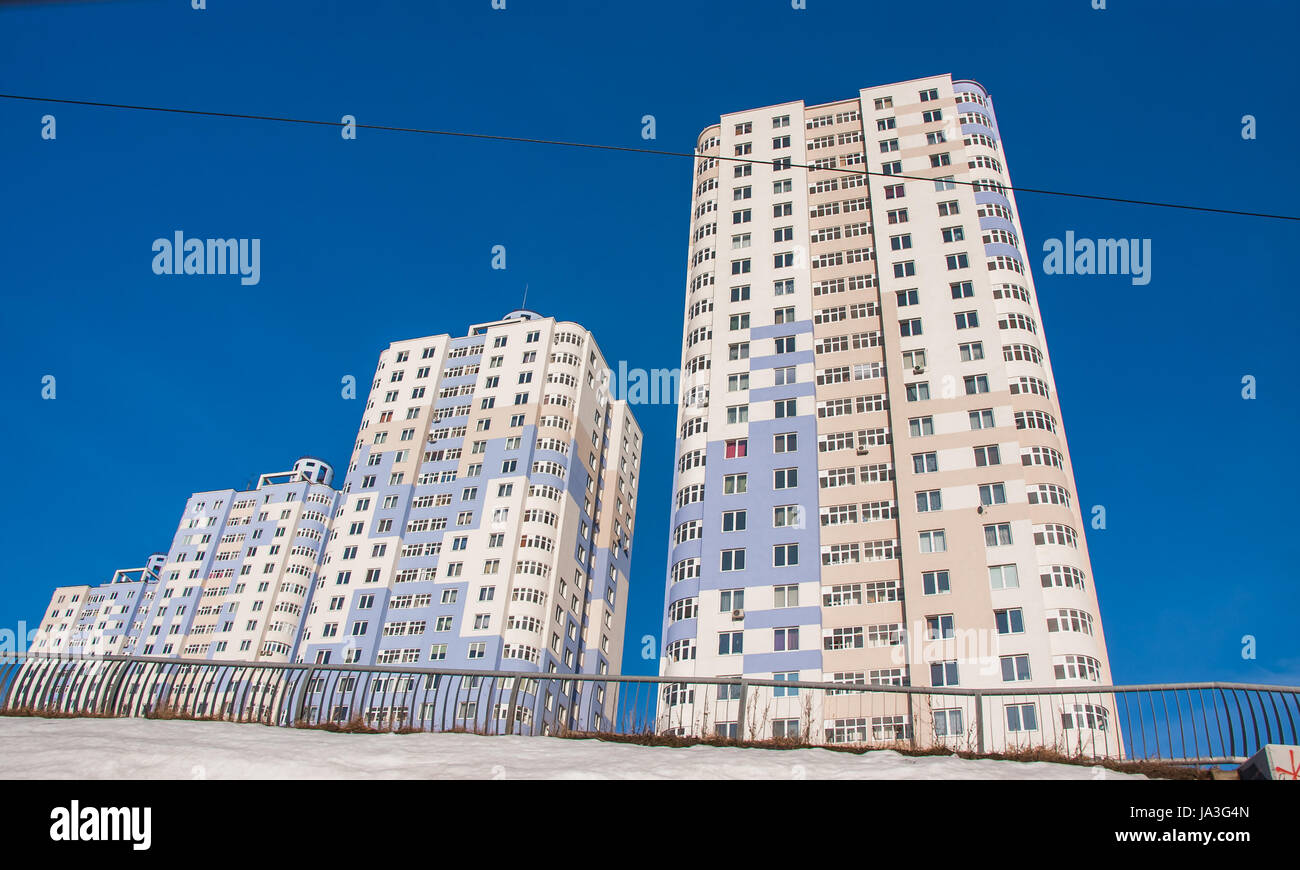 New modern inhabited complex with high-altitude houses on a background ...