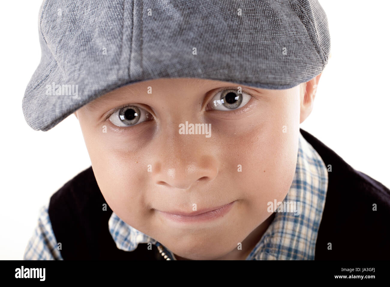 boy with hat - retro style Stock Photo - Alamy