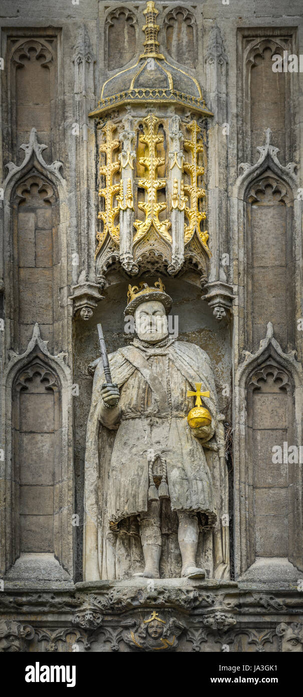Statue of king Henry VIII, with a chair leg substituted for the royal ...