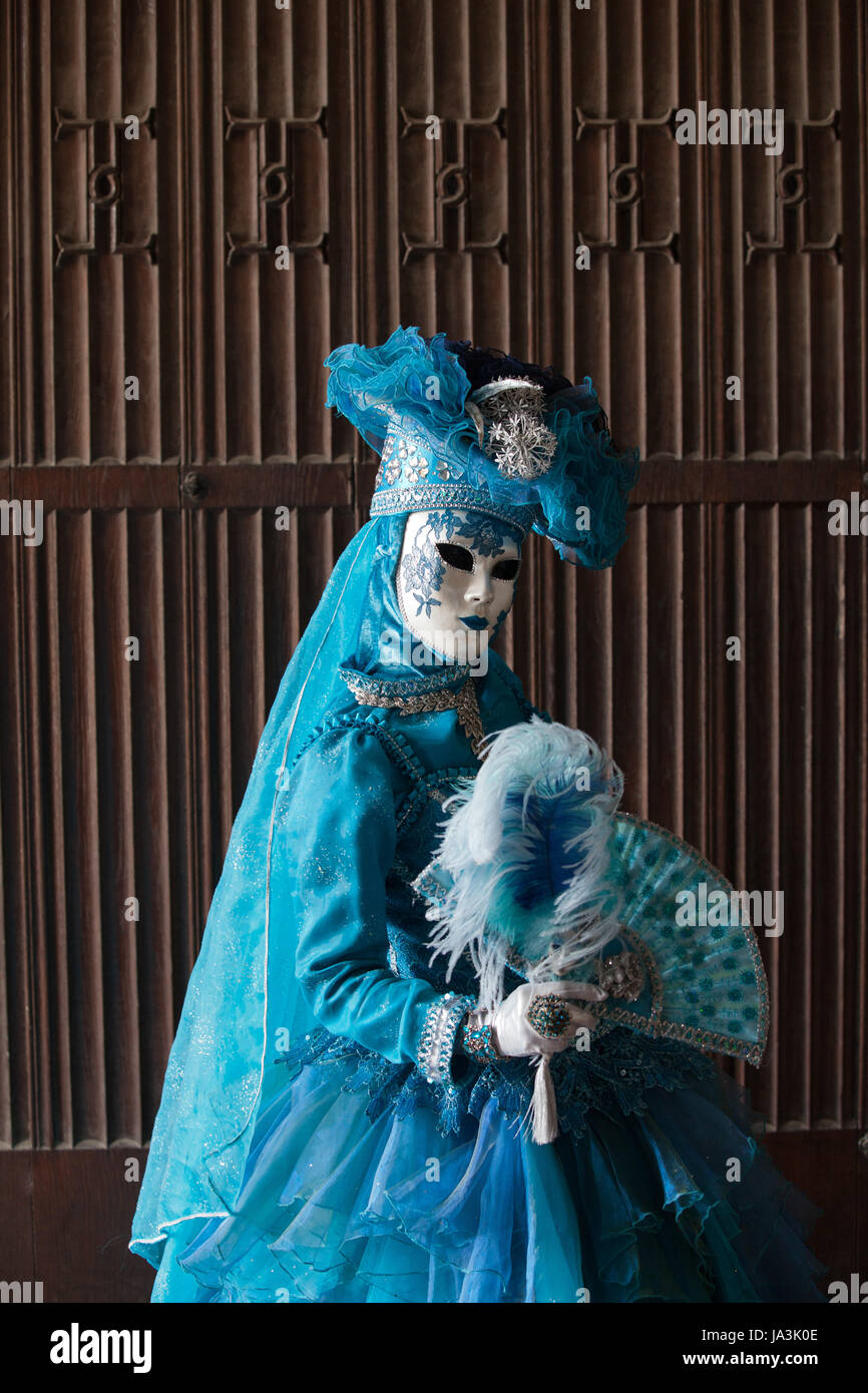 blue, lady, carnival, costume, mask, woman, blue, humans, human beings ...