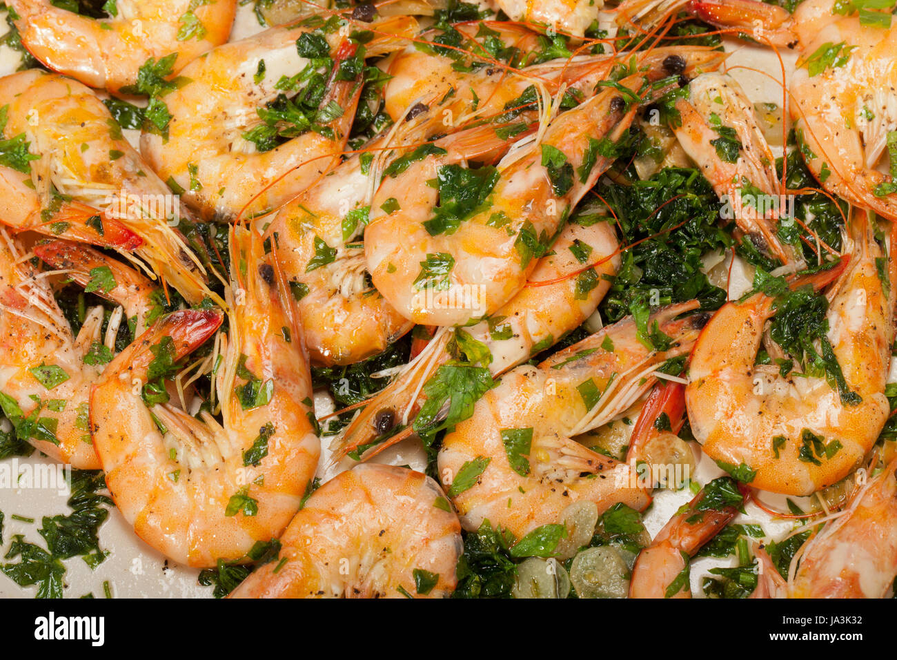 food, aliment, shellfish, shrimps, garlic, parsley, appetizer, fried ...