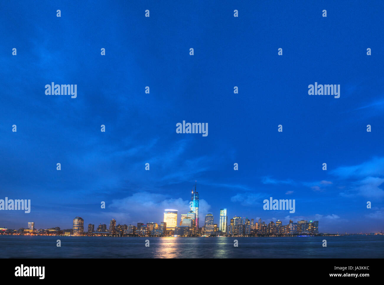 blue, city, town, night, nighttime, lights, summer, summerly ...