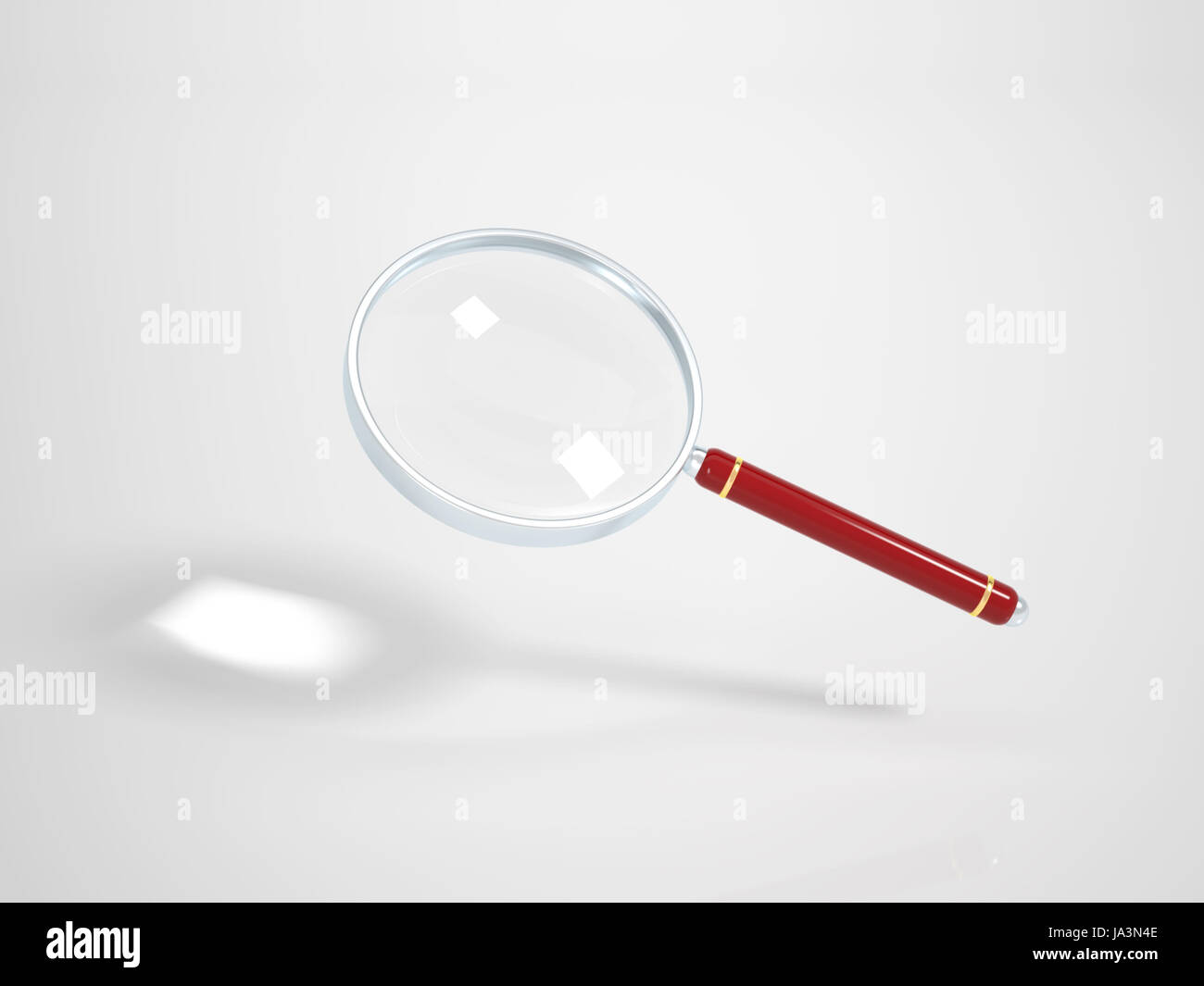 A Magnifying Glass focussing Light Rays on a white Background ...