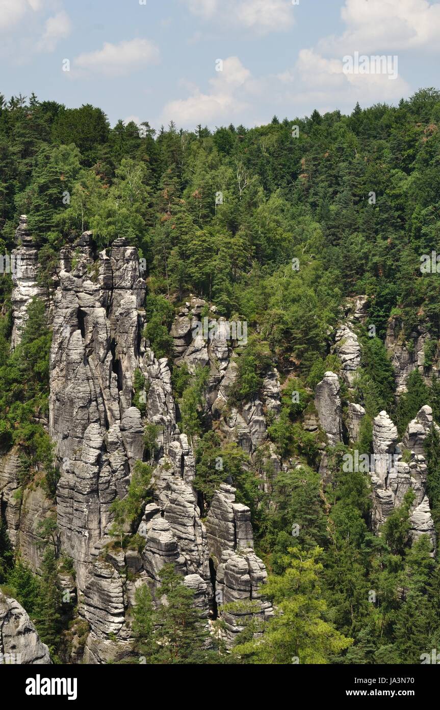 famous, rock, sightseeing, sandstone, bastion, scenery, countryside ...