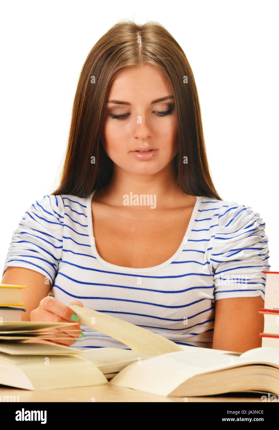 Nice girl reading dictionary hi-res stock photography and images - Alamy