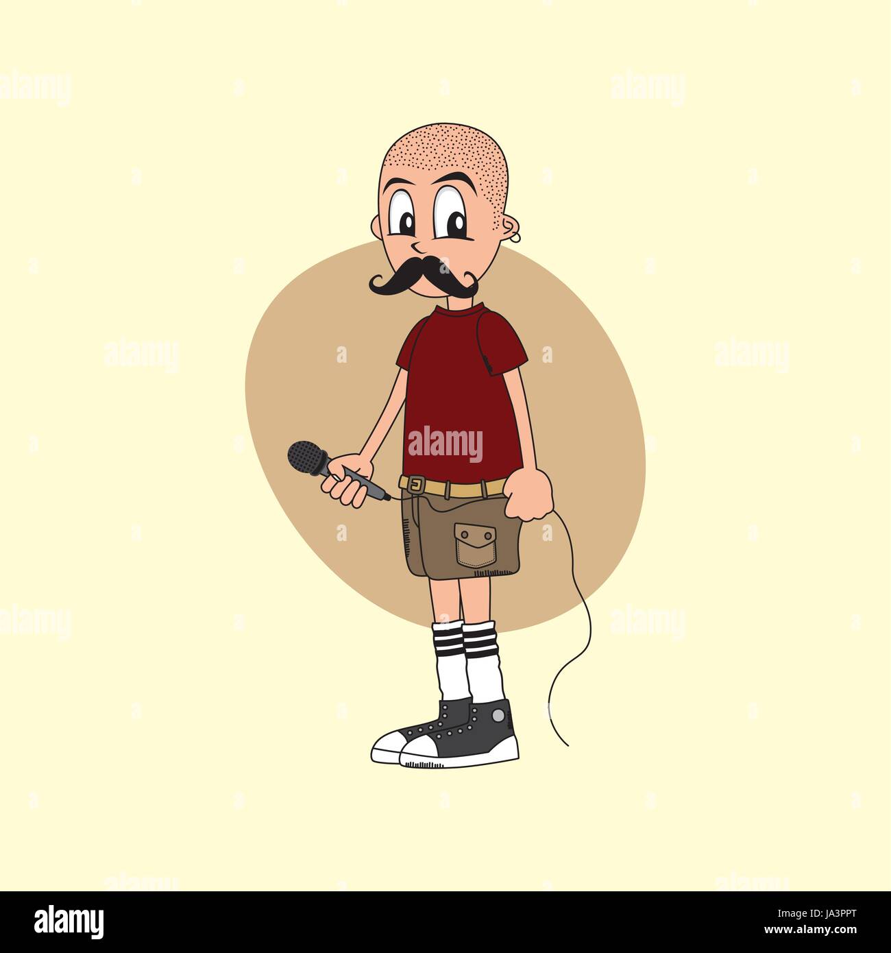 male cartoon character singer music band theme vector art illustration ...