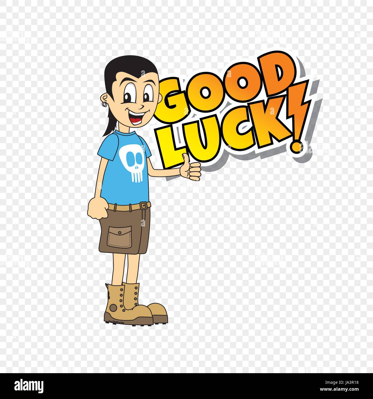 male cartoon character good luck theme vector art illustration Stock ...